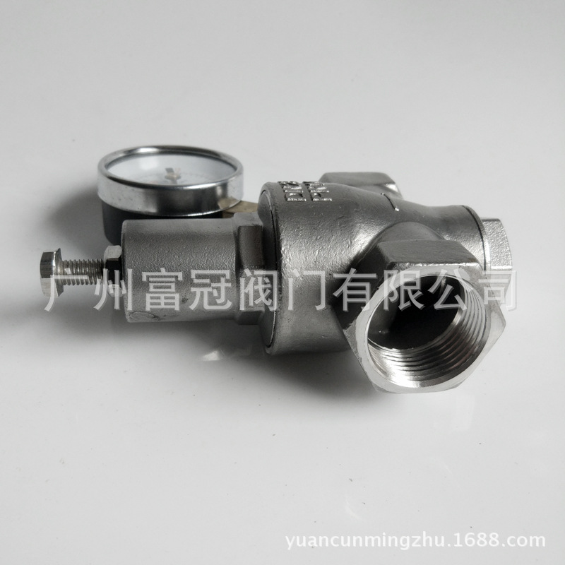 Y13X-16P家用自来水减压稳压阀 304不锈钢支管减压阀 带表恒压阀-阿里巴巴