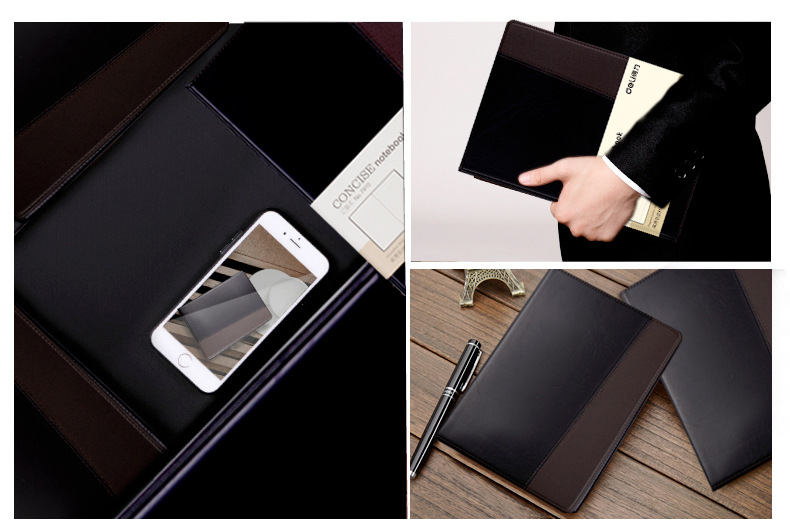 皮面记事本会议皮面本商务笔记本120页25K记事本得力7911办公用品-阿里巴巴