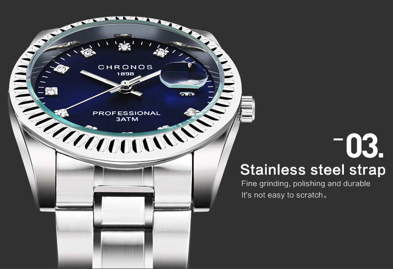 跨境CHRONOS柯罗诺斯手表男 镶钻表日历时尚韩版防水男士石英手表-阿里巴巴