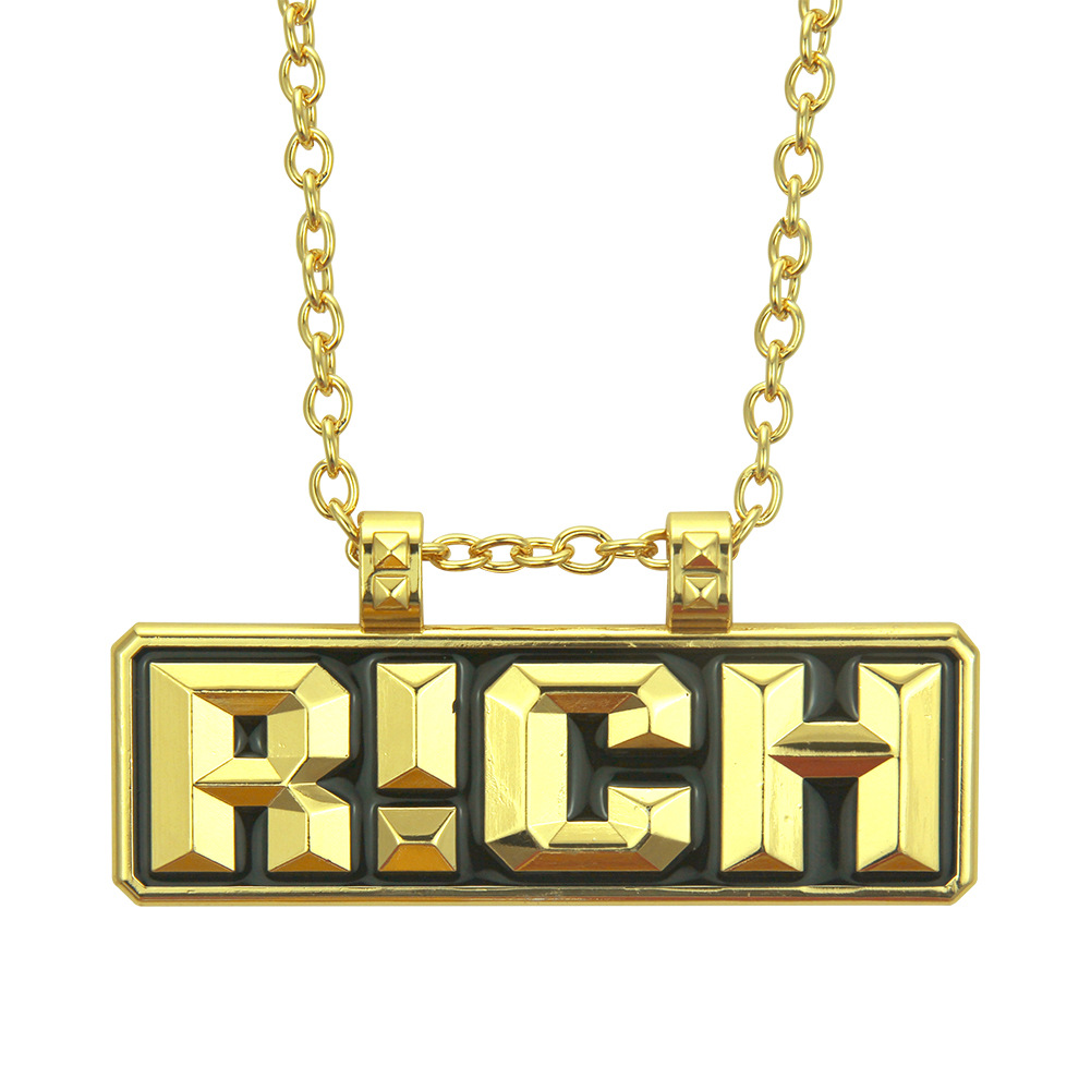 Wholesale Gold Chain RICH Necklace Men Rap Hip Hop Jewelry Colar ...