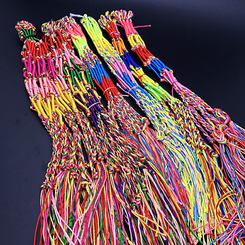 端午节五彩绳批发 绳手绳 彩珠手链 七彩手绳 手工编织绳-阿里巴巴