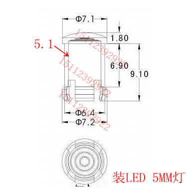 LED 5MM 透明灯罩 加长导光柱 导光罩 led灯罩 F5 LC5-1-阿里巴巴