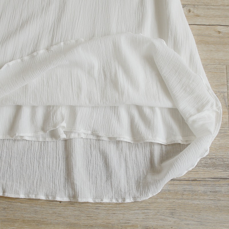 D9412 女式双层顺纡绉棉纱棉麻风七分袖中长款大摆连衣裙子-阿里巴巴