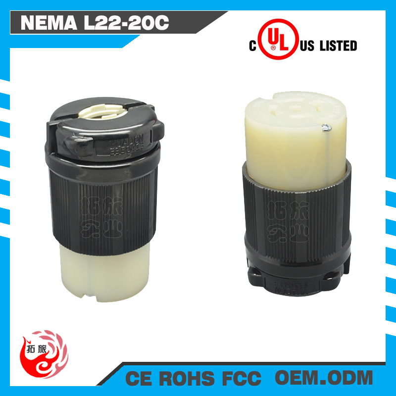 NEMA L22-20C美式大功率航空插座20A 480V美标发电机防松工业插座-阿里巴巴