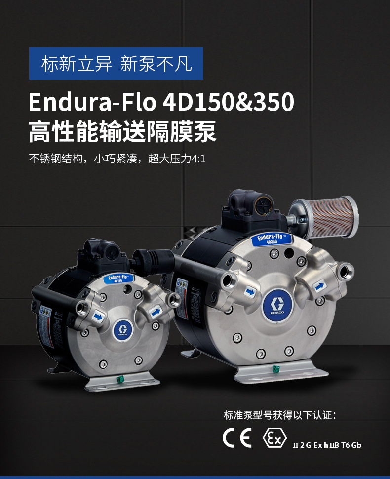 冠品GRACO固瑞克4D150高性能气动隔膜泵 不锈钢4:1 4D350输送泵-阿里巴巴