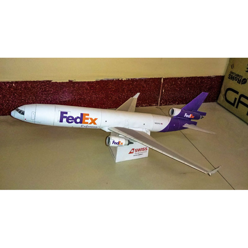 DIY 1：100 Fedex MD-11飞机 纸模型 手工作业-阿里巴巴