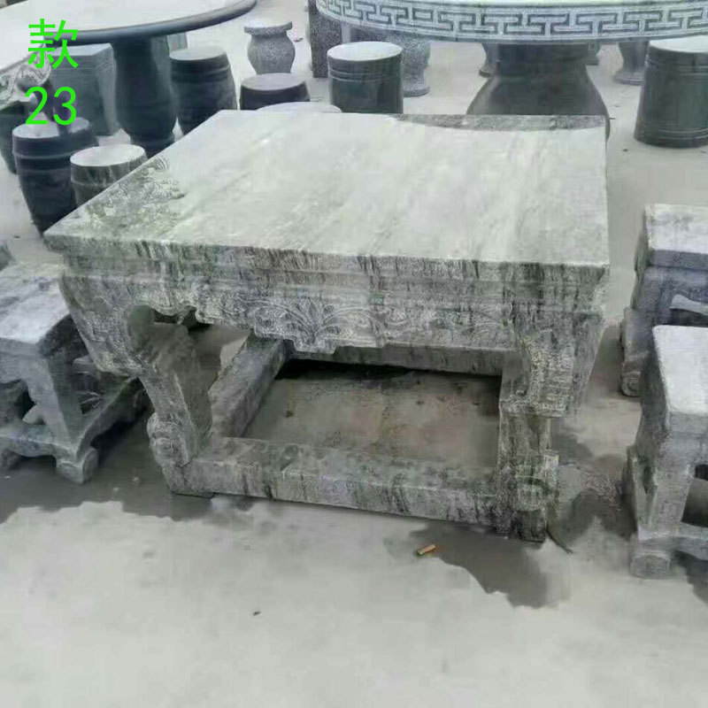 石头桌子庭院石桌,庭院石桌石凳,石雕桌子青石仿古石桌(第14页)_大山谷图库