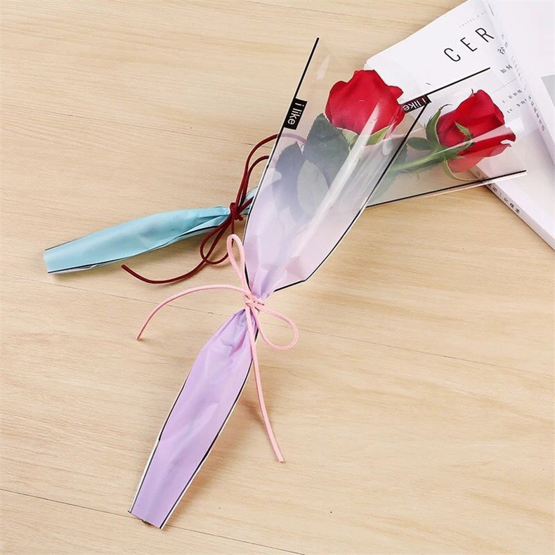 厂家直销防水鲜花包装袋 单支玫瑰花包装袋 银烫单支包花纸花店用-阿里巴巴