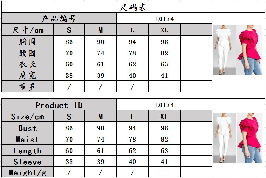 L0174 速卖通 亚马逊 欧美外贸女装夏季爆款荷叶边下摆短袖上衣-阿里巴巴