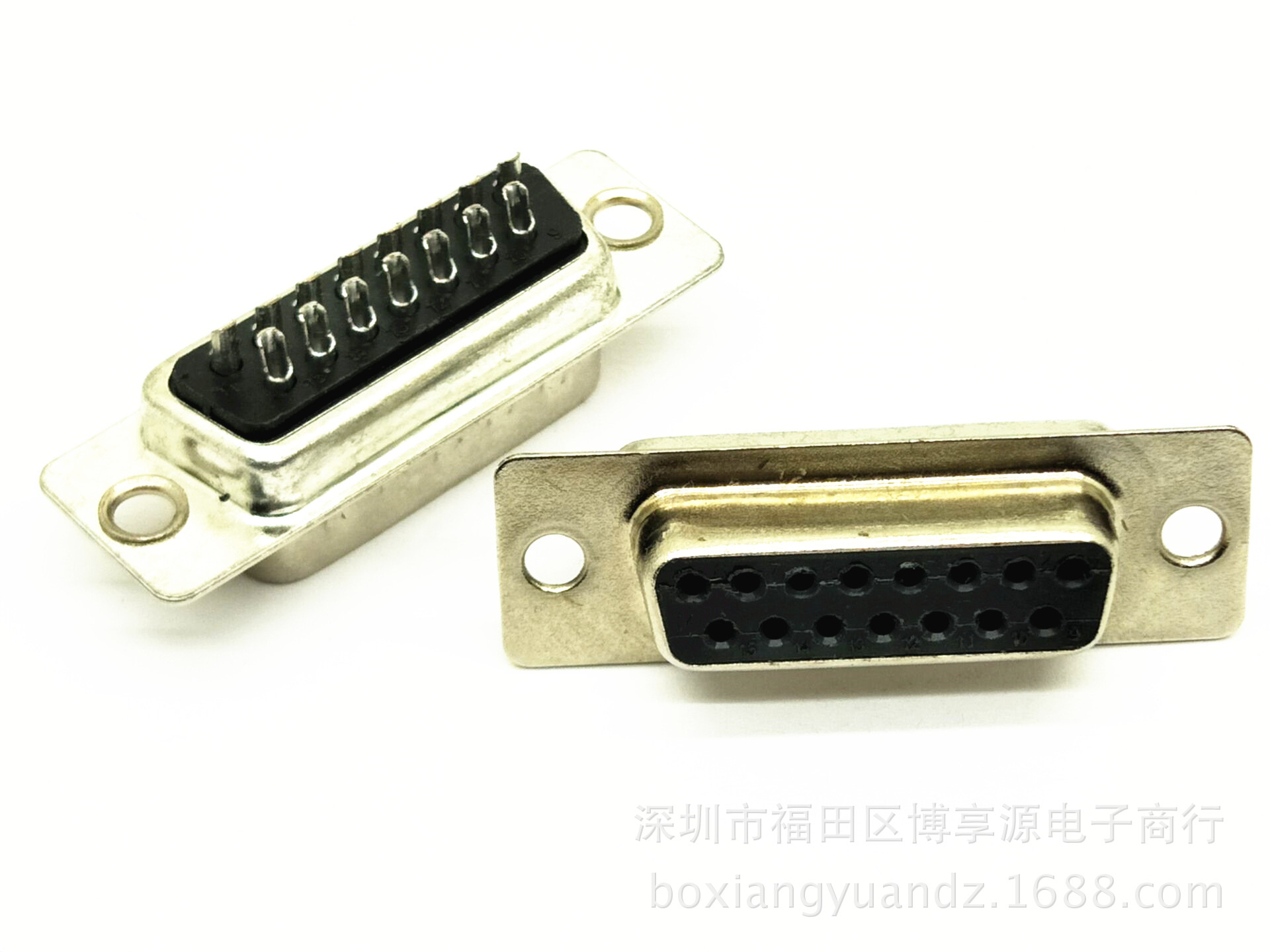 db15母头 15芯 焊线式 db15孔插头 串口双排db15F针 黑色胶芯-阿里巴巴