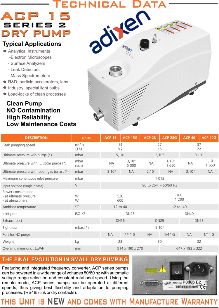 维修Alcatel Adixen ACP 15 ACP15 Series 2 干泵PN V5SATSMFAF-阿里巴巴