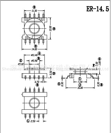恒胜兴厂家直售ER14.5 5+5贴片变压器骨架 支持定 制-阿里巴巴