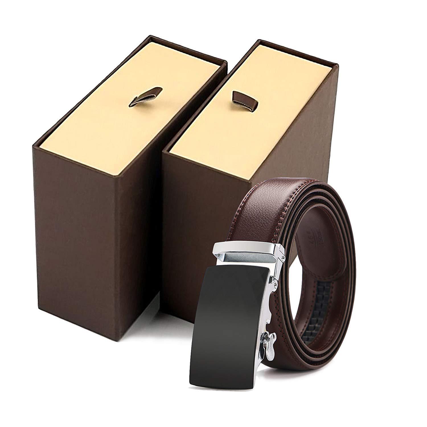 Automatic buckle leather belt custom company Enterprise high-grade gift ...