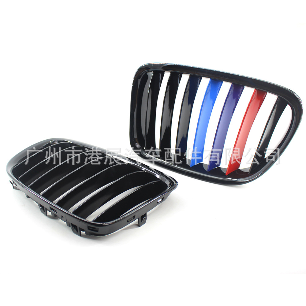 适用于宝马E84 X1 10-14年改装哑黑三色M版中网 进气格栅 中网-阿里巴巴