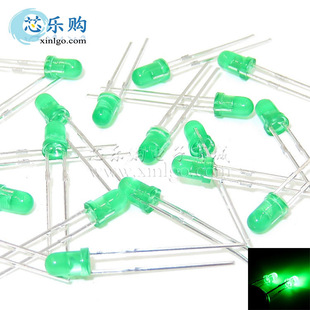 F3绿发绿 翠绿色 绿灯高亮 短脚 插件 3MM发光二极管 LED灯 零售-阿里巴巴