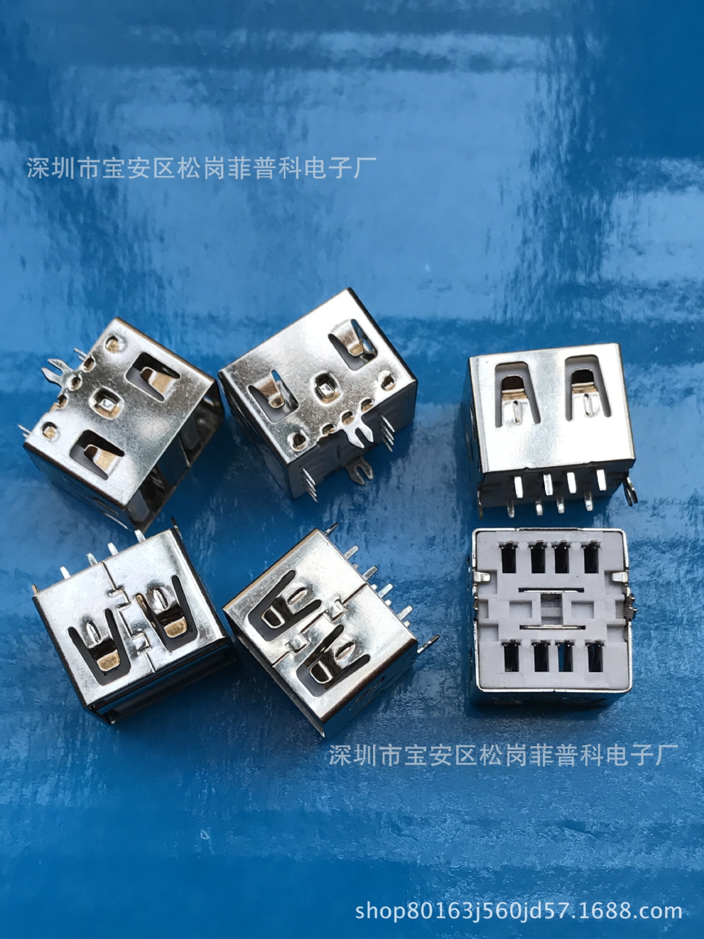 USB AF双层母座 180度焊线式 双排8P 短体14.2MM 卷边 白胶可注塑-阿里巴巴