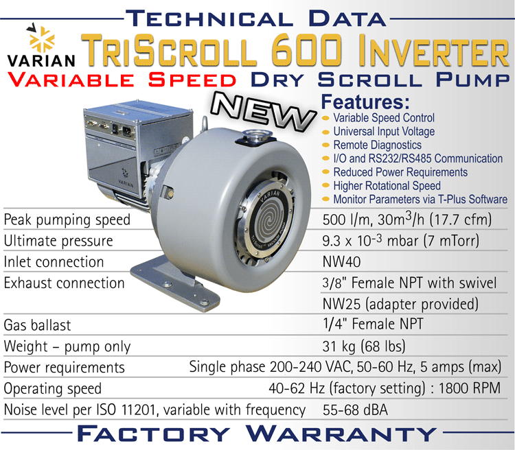 全新安捷伦Agilent Varian TriScroll 600涡旋式干泵维修保养-阿里巴巴