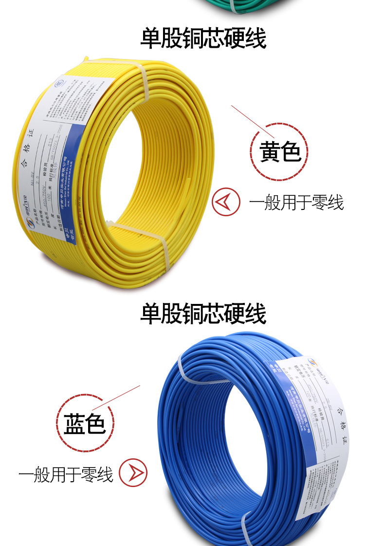 NH-BV单芯耐火绝缘电线电缆1.5家装2.5/4/6/10平方铜芯电线电源线-阿里巴巴