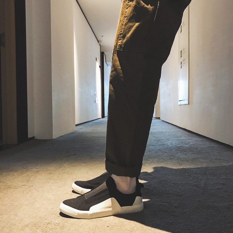 AFANTING男新款帆布鞋男鞋韩版一脚蹬懒人鞋潮流百搭鞋休闲鞋YS04-阿里巴巴