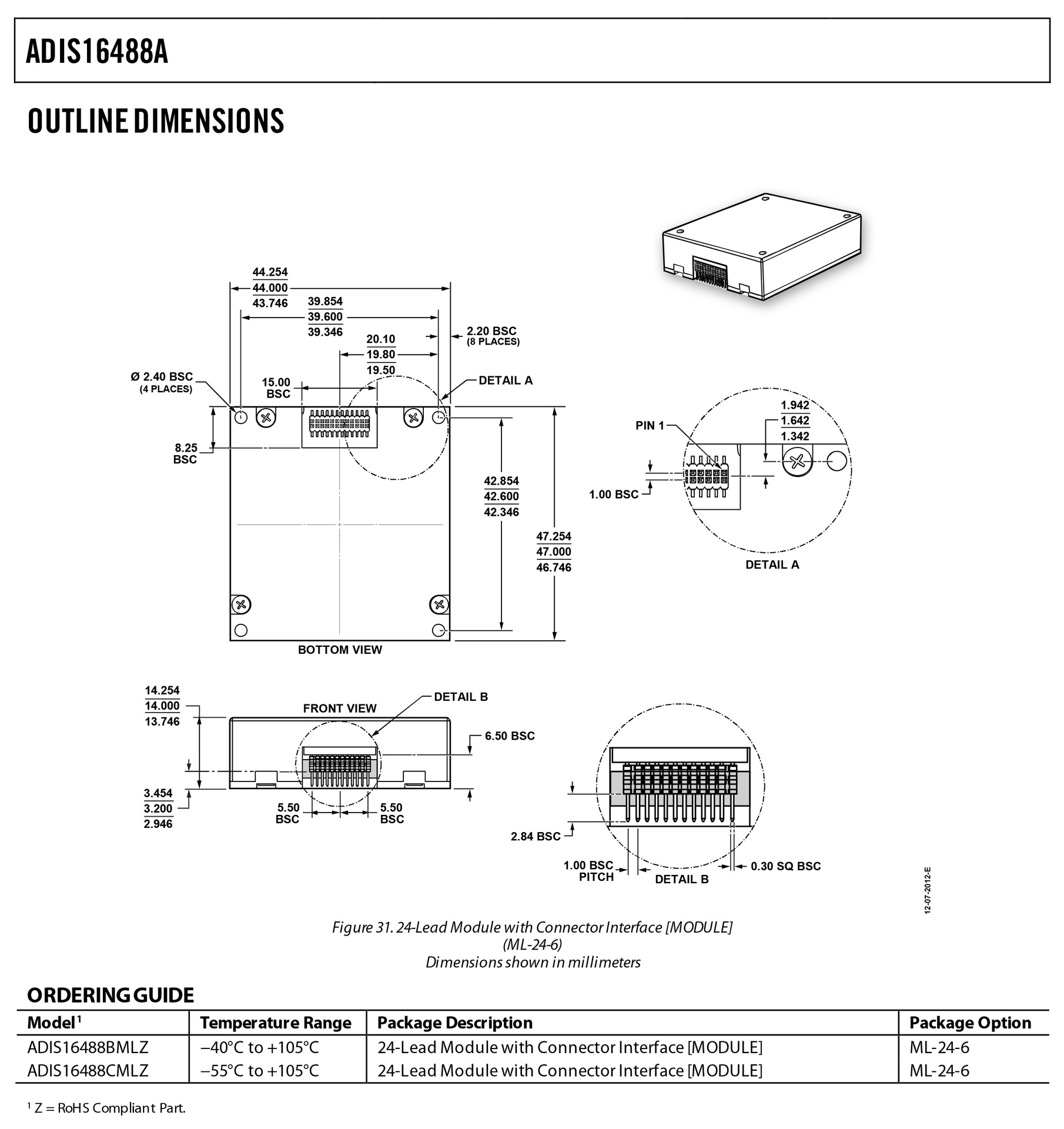 ADIS16488BMLZ IMU惯性测量单元Sensor 传感器定位原装现货-阿里巴巴