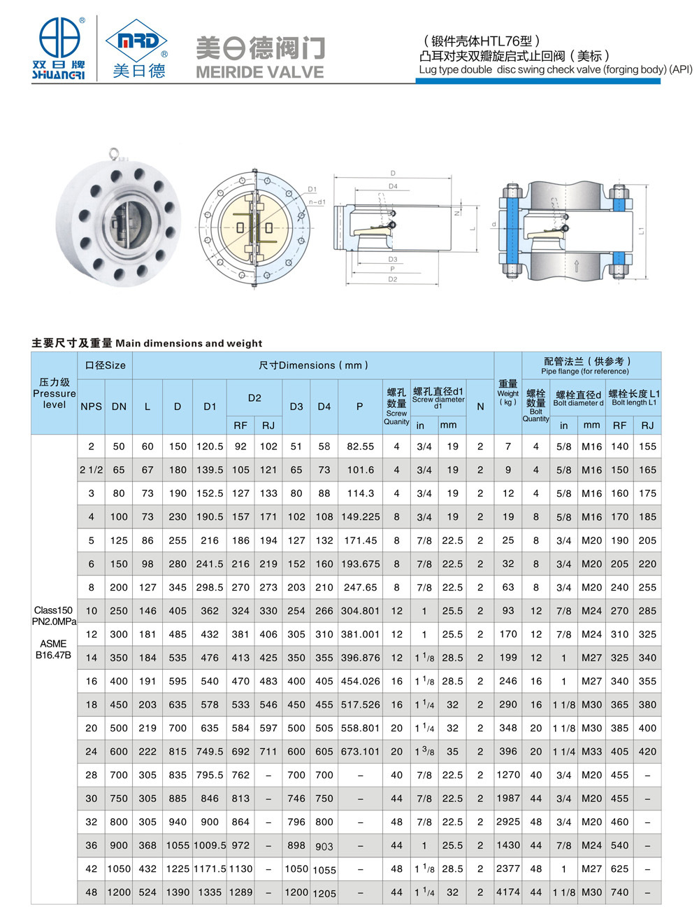 H46W/H46X/H46H对夹法兰双瓣旋启式止回阀美版150LB/304/316/WCB-阿里巴巴