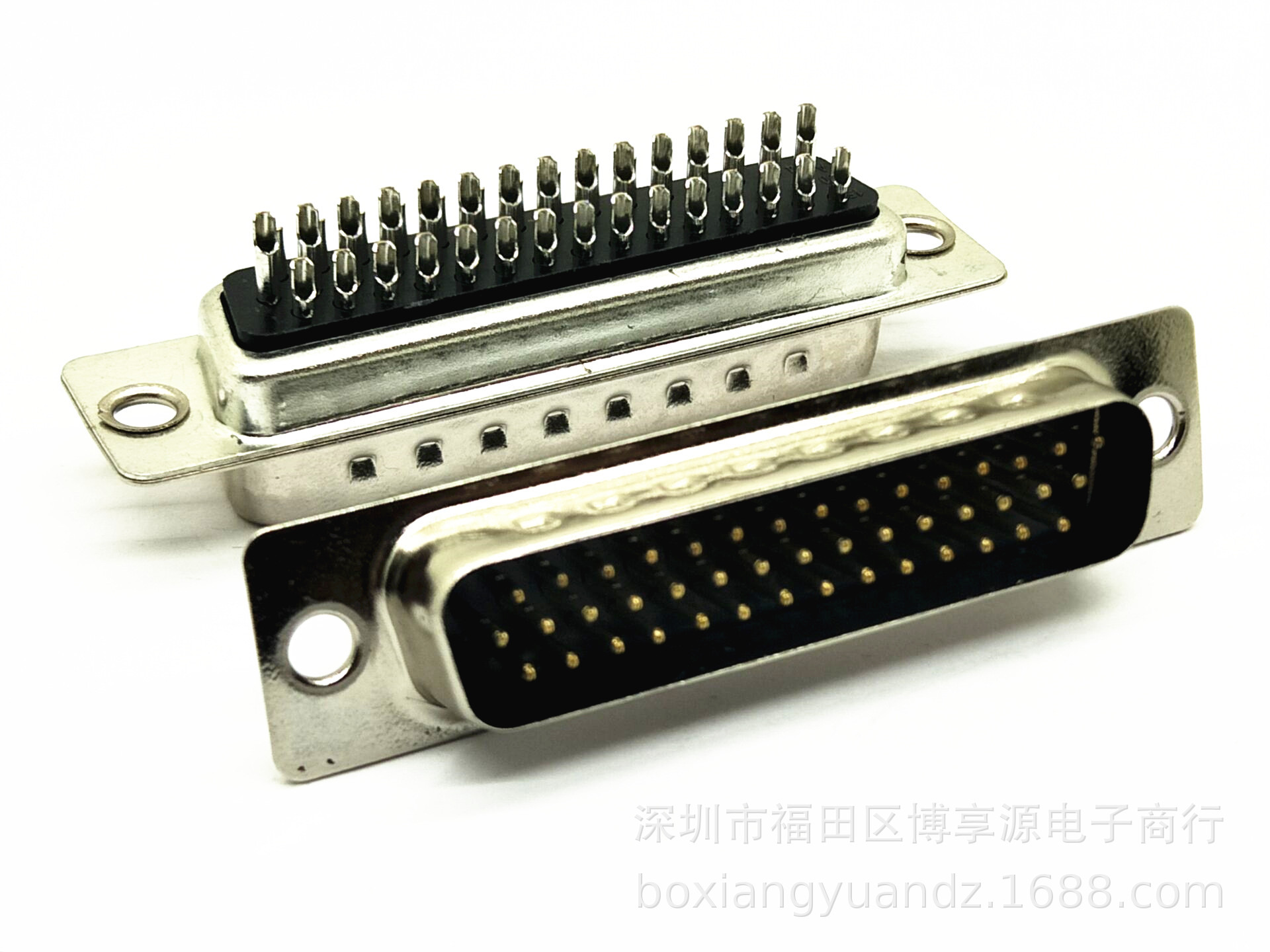 DB44公头 HDB44针 插头 焊线式 串口VGA接头D-SUB连接器44芯公座-阿里巴巴