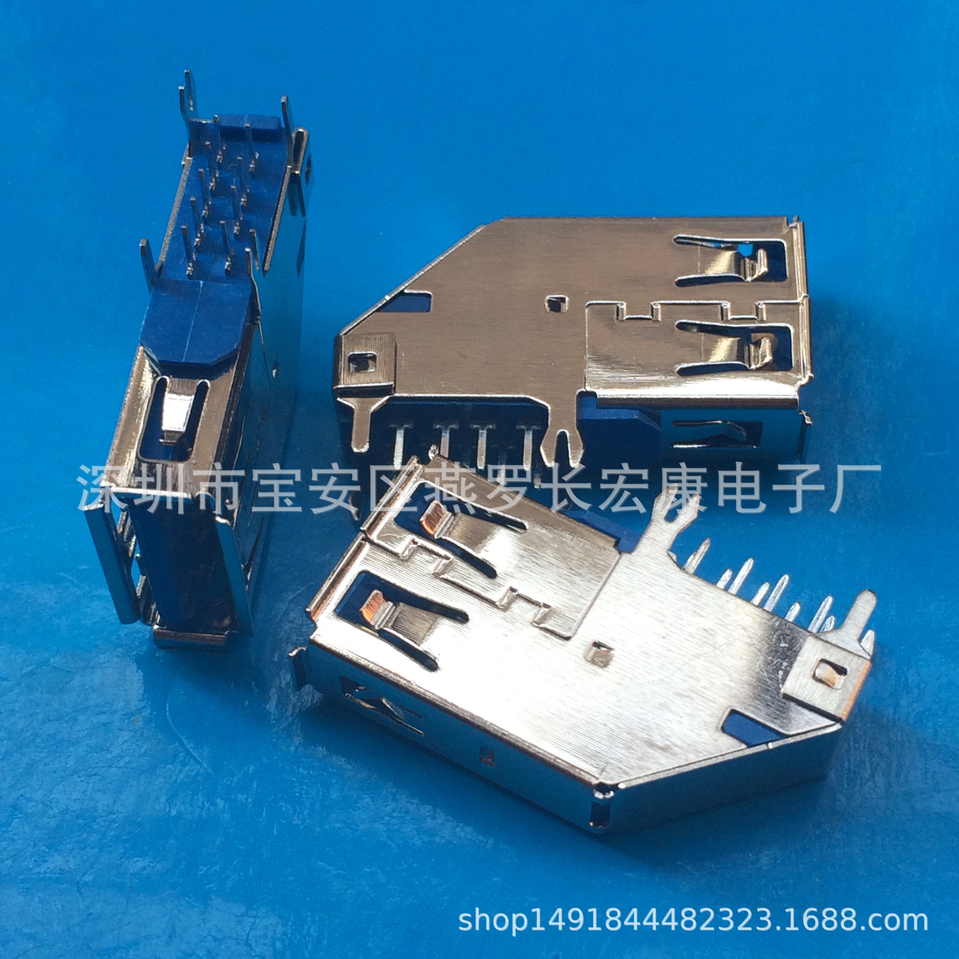 侧插 短体USB A母14mm 90度 插板/LCP本色 直脚 4P-AF母座 直边-阿里巴巴