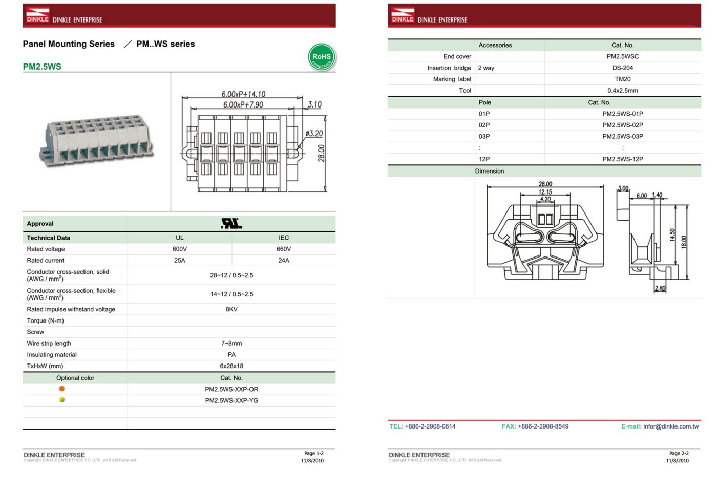 町洋(DINKLE)DKB30系列组合型面板安装端子台DKB30-S1104706PCK-阿里巴巴