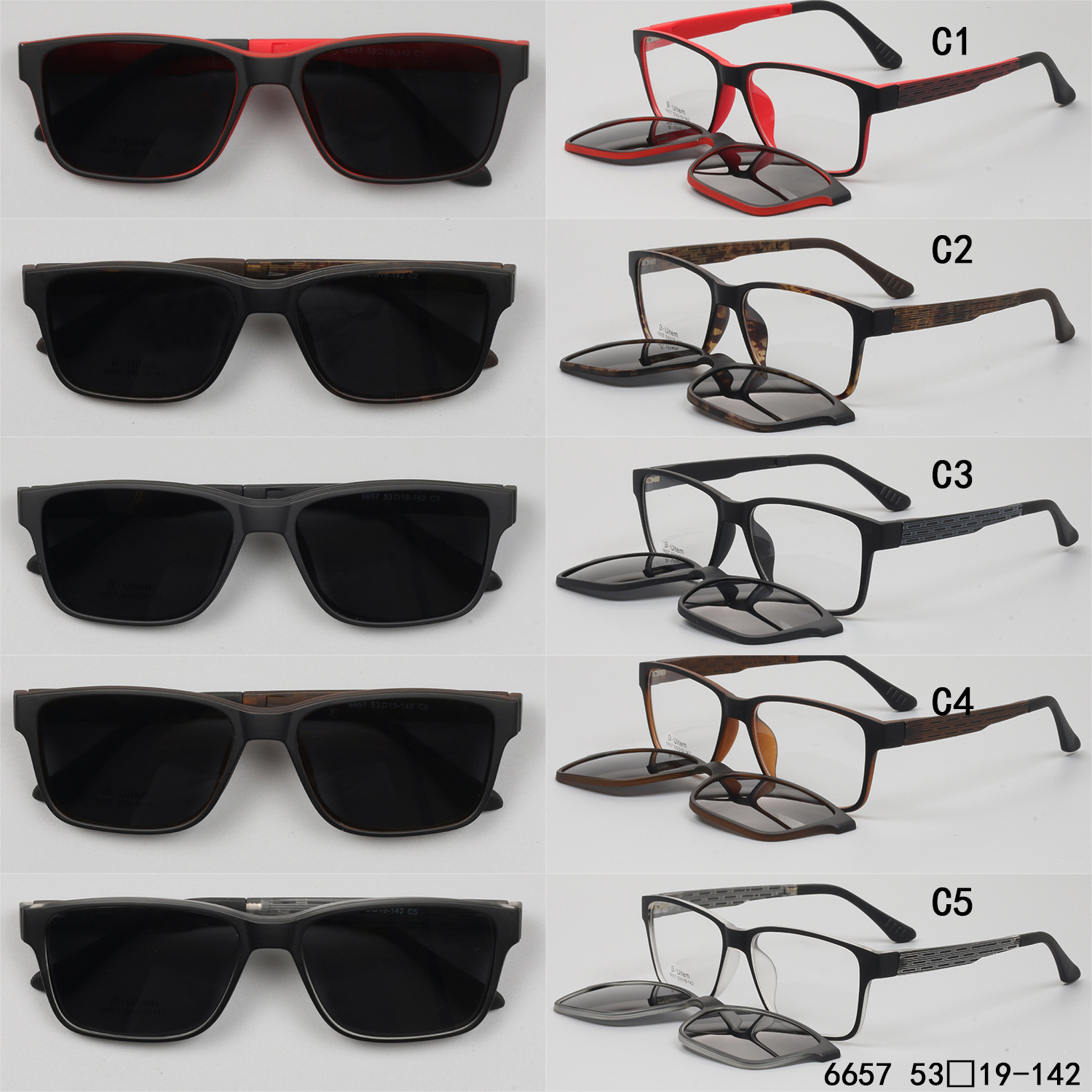 SUNNY现货批发新款TR90磁吸套镜偏光太阳镜可配近视眼镜墨镜夹片-阿里巴巴