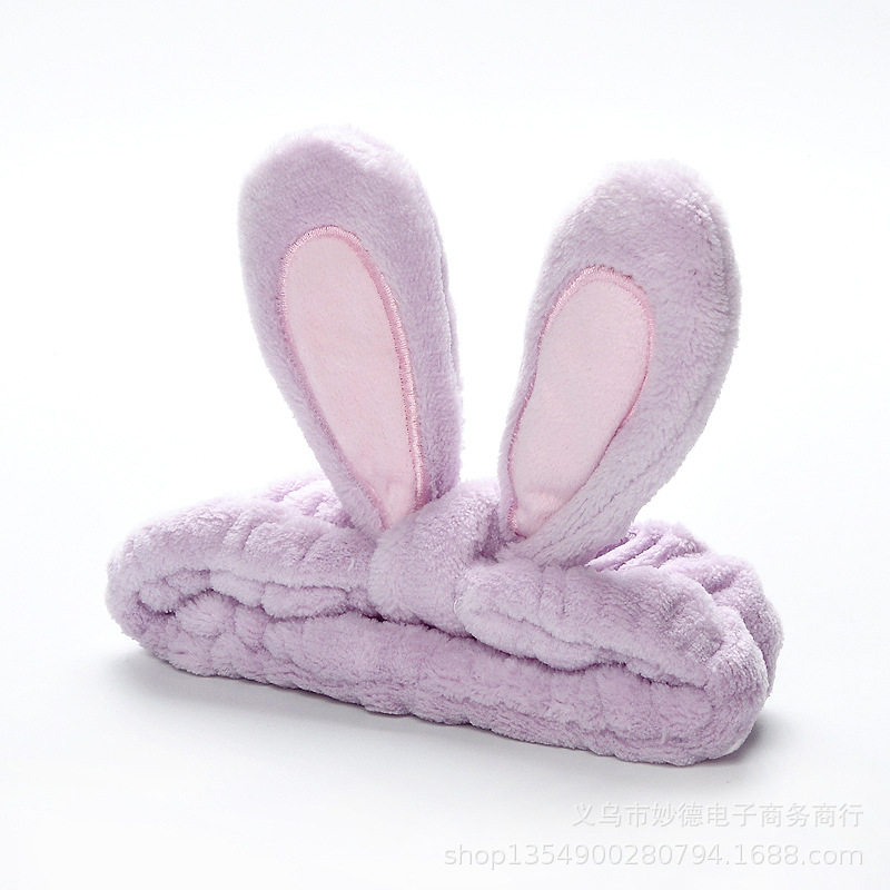 Cute rabbit ear tiara wash makeup hair band NHOF128300