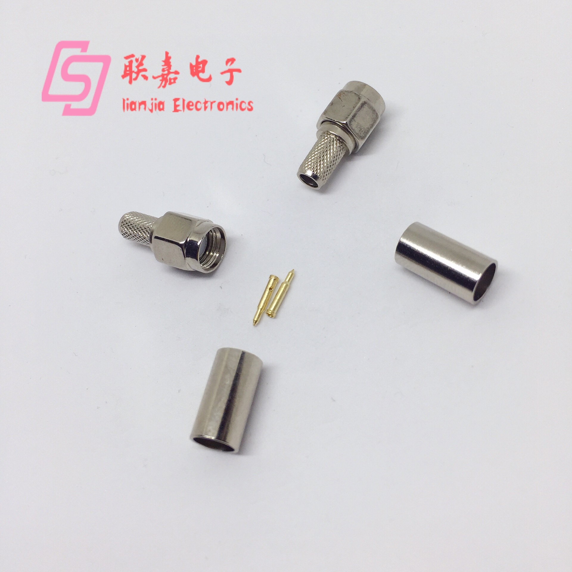 SMA-J-3 SMA直公头压接内螺内针配50-3 RG58电缆全铜镀镍射频接头-阿里巴巴
