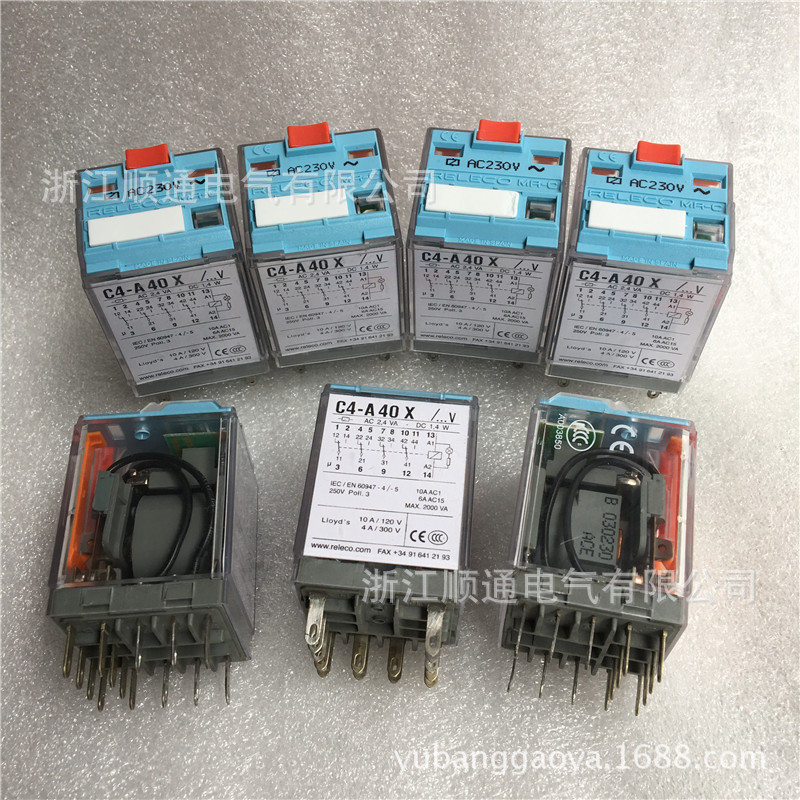 C4-A40X RELECO小型继电器电磁继电器C4-A40DX C4-A40 C5-A30 220-阿里巴巴