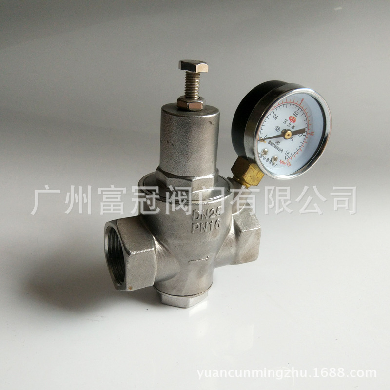 Y13X-16P家用自来水减压稳压阀 304不锈钢支管减压阀 带表恒压阀-阿里巴巴
