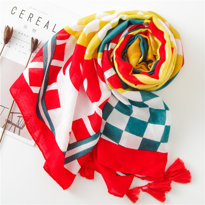 Wholesale sun shawl women summer national style cotton and linen silk ...