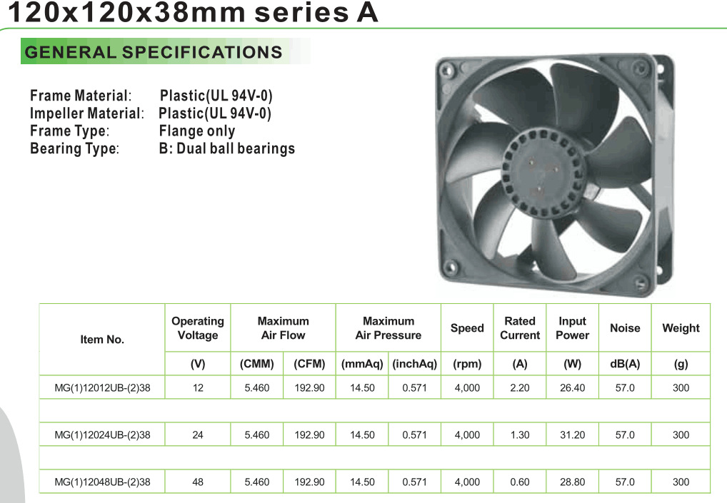 台湾永立 12038低噪音MGA12012HB-O38120*120*38mm新能源散热风扇-阿里巴巴