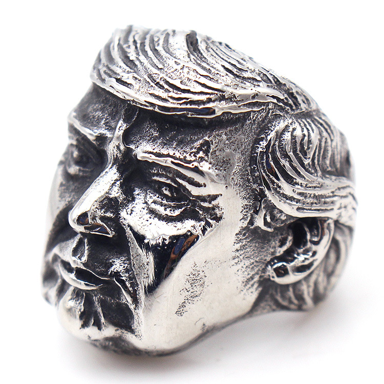High Quality Mens 316L Stainless Steel Donald Trump Ring Silver Gold ...