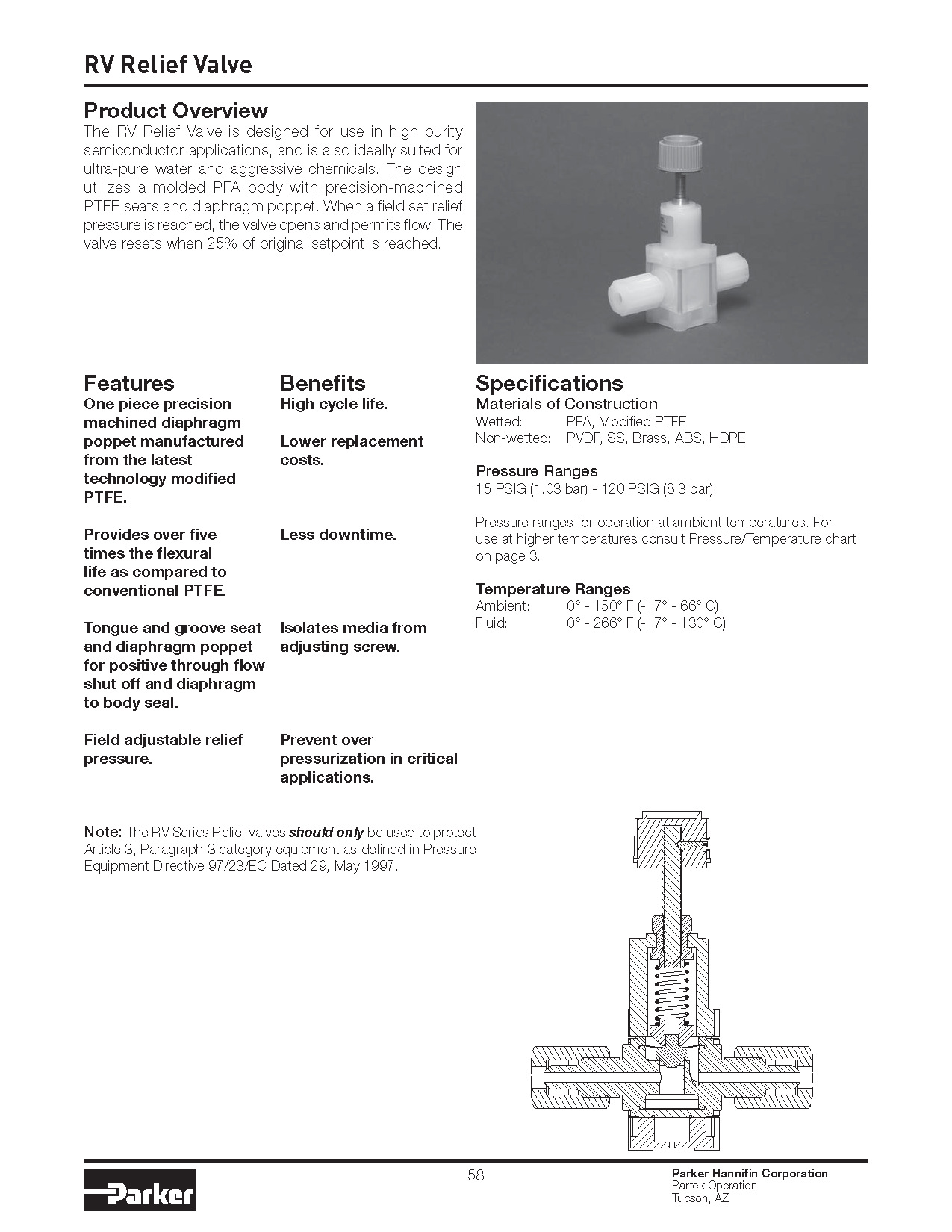 PARKER PFA泄压阀 PFA安全阀-阿里巴巴