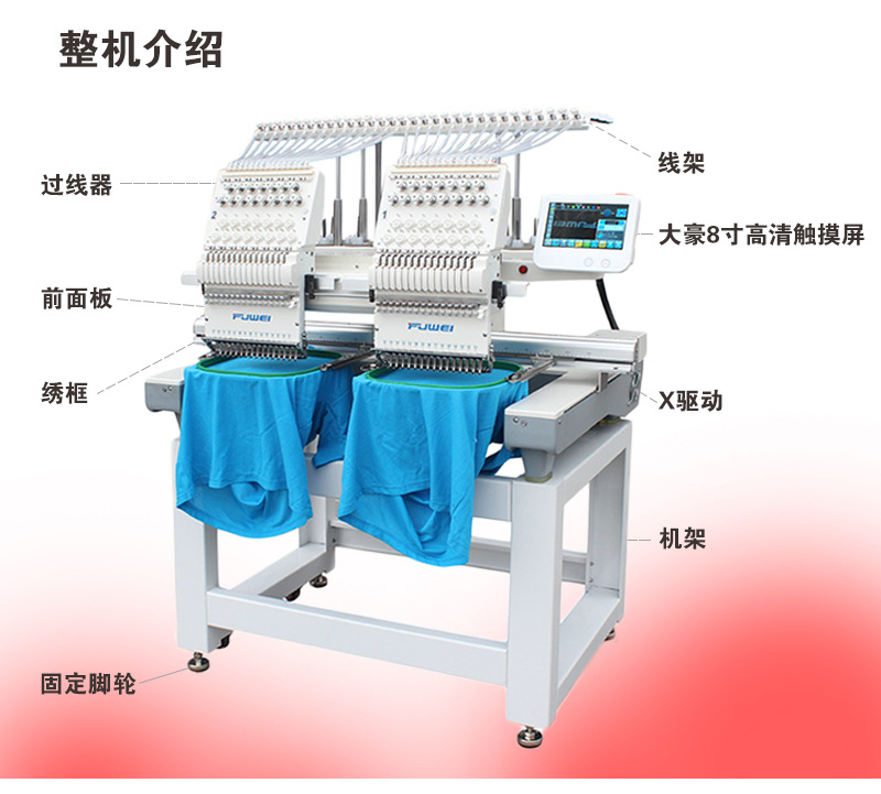 全自动双头电脑绣花机平绣帽绣成衣绣毛巾绣刺绣机绣花设备-阿里巴巴