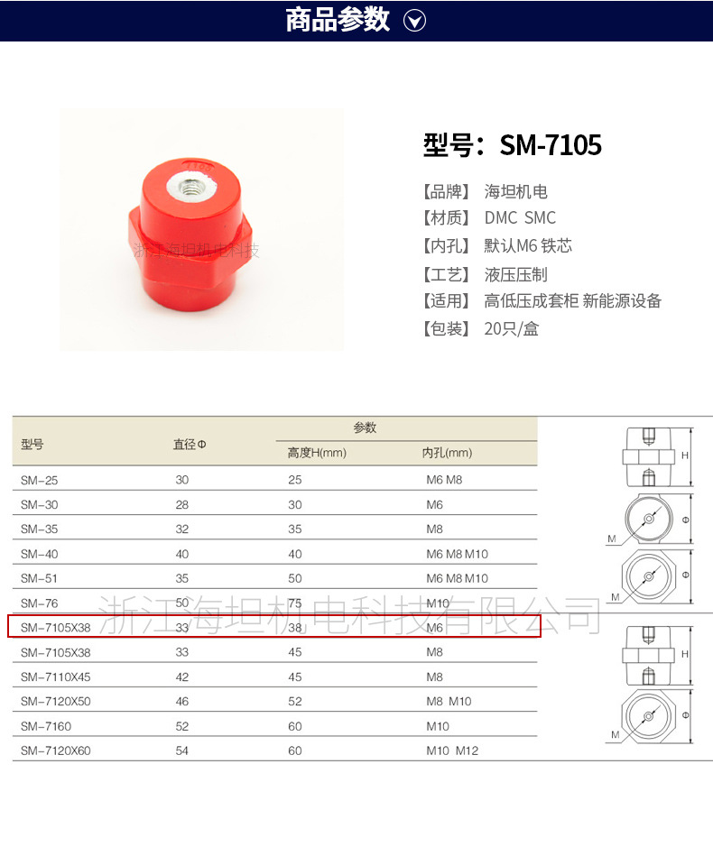 海坦绝缘子SM7105高强度纺锤形红色绝缘支柱引进绝缘子-阿里巴巴
