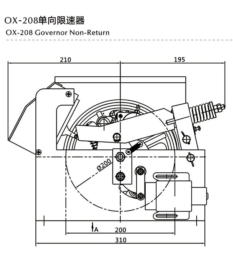 奥德普 电梯限速器 单向无机房限速器 OX-208 限速器-阿里巴巴