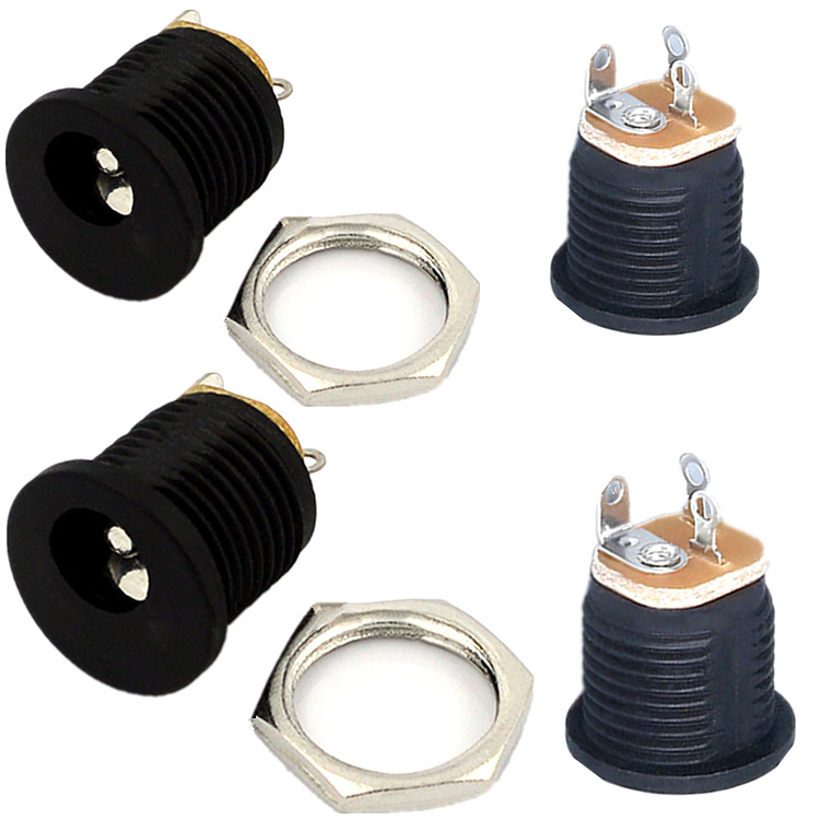 DC022带螺母DC母座电源插座 螺丝式DC座可加防水帽-阿里巴巴