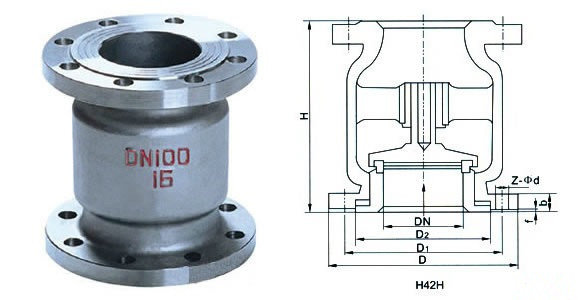 H42H-16C H42Y H42W立式止回阀 铸钢、WCB、碳钢法兰止回阀-阿里巴巴