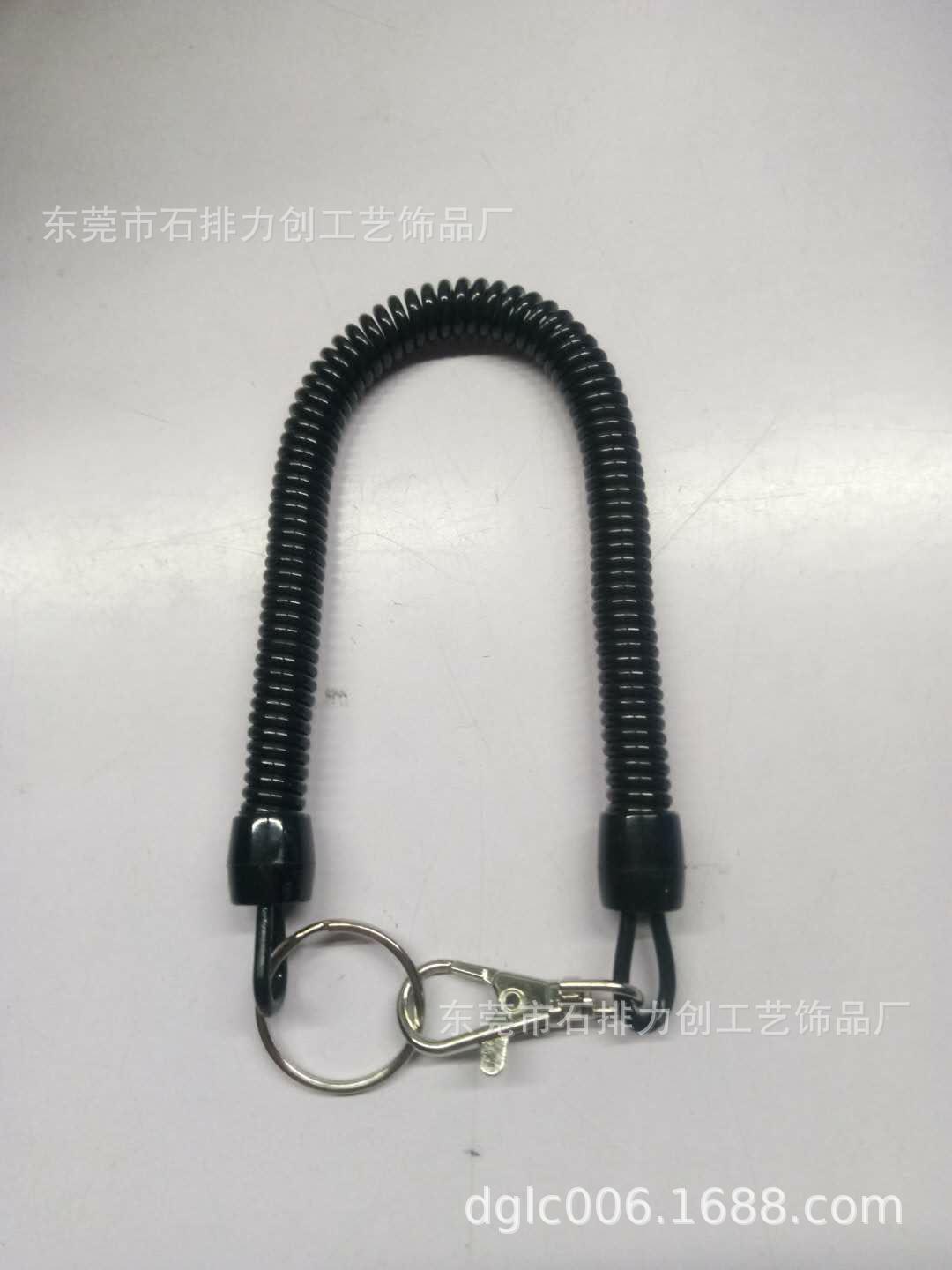 PU弹簧绳钥匙扣金属扣弹簧挂绳伸缩失手吊绳链接绳防盗绳厂家-阿里巴巴
