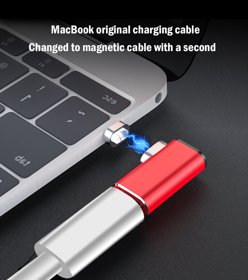 Magnetic USB C To Type C Adapter For Mackook Fast Charging 90 Degree ...
