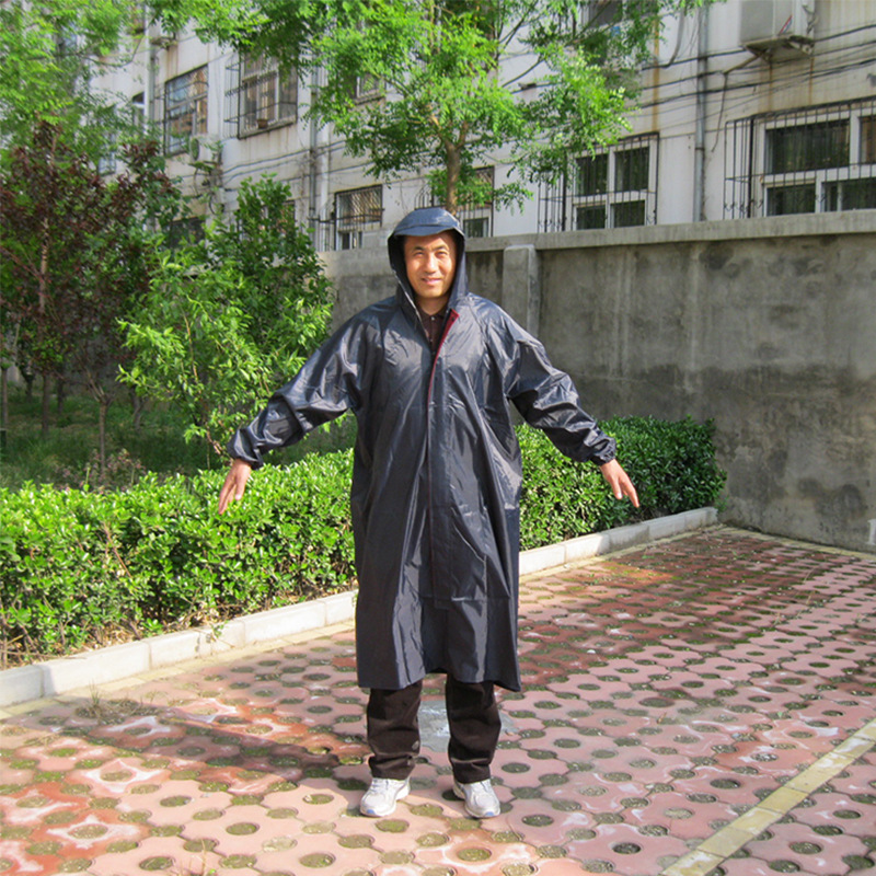 厂家劳保雨衣牛津布长款加厚户外工地成人钓鱼带袖长身大雨衣雨披 阿里巴巴