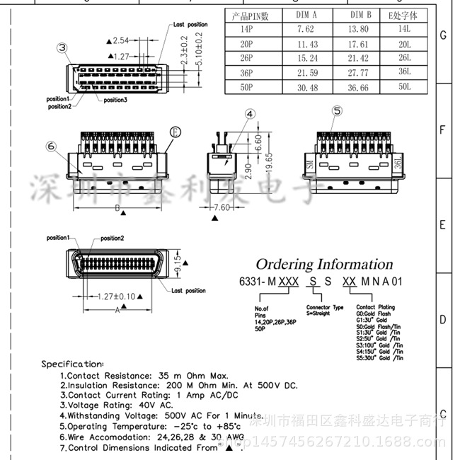 MDR连接器伺服驱动器插头SM-SCSI-14P/20P/26P/36P/50P SCSI接头-阿里巴巴