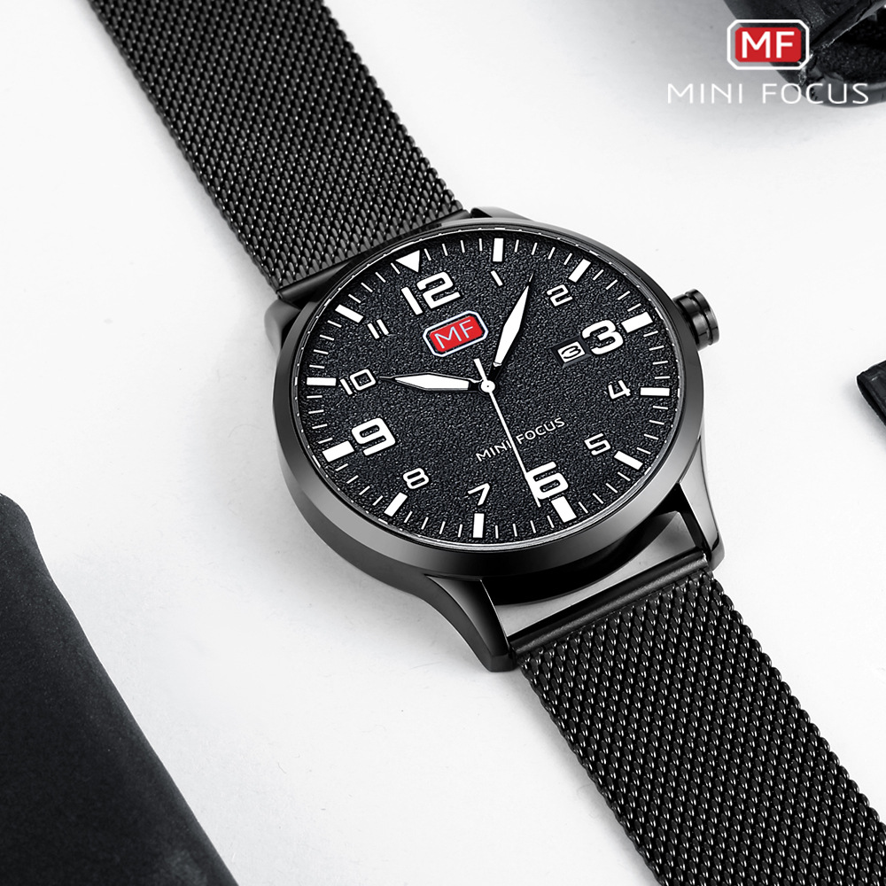 MINIFOCUS福克斯 MF0158G 男士石英表 钢网带自动日期夜光手表-阿里巴巴