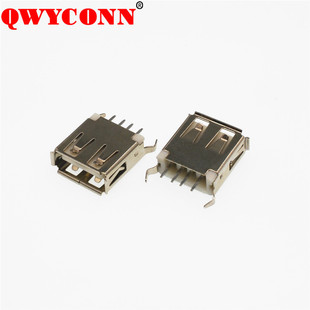 USB AF180度直插4P弯脚13.75/15mm插座子-阿里巴巴