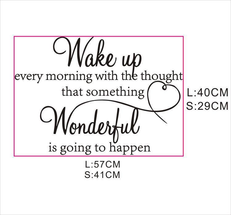 AF2587 跨境专供精雕欧美箴言wake up wonderful一代墙贴批发-阿里巴巴