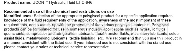 陶氏DOW UCON Hydraulic Fluid EHC-846阻燃液压油-阿里巴巴